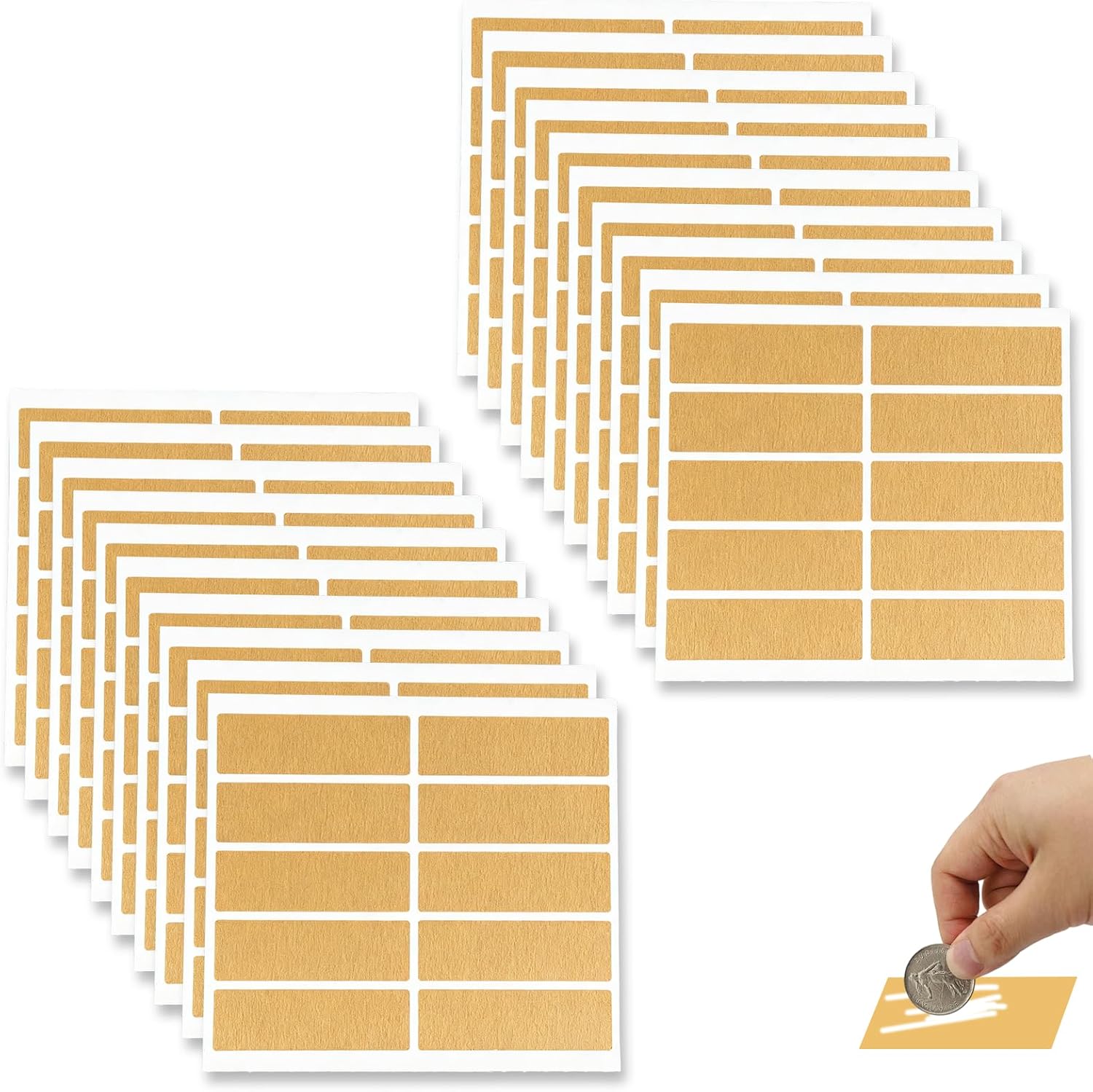Etiquetas Raspa Raspa Rectangulares – 100 Stickers Adhesivos Para ...